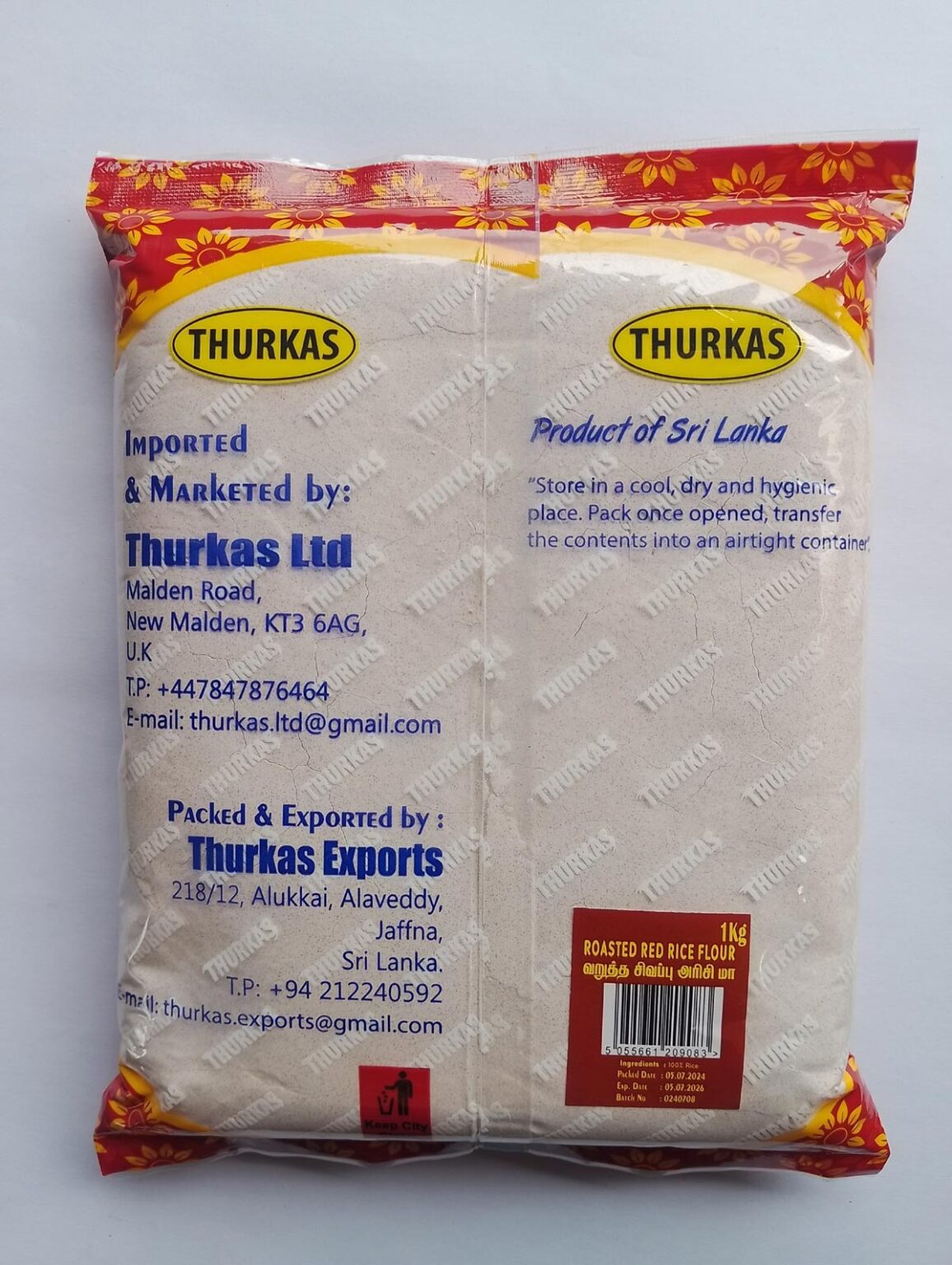 Roasted Red Rice Flour – 1kg | THURKAS.COM